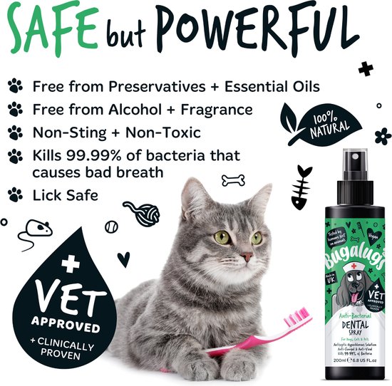 Bugalugs Cat Anti-Bacterial Dental Spray 200ml | bol