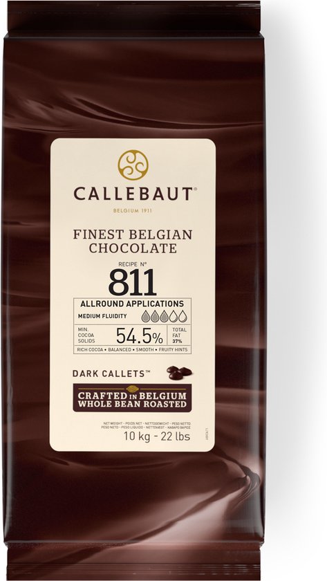 Callebaut Chocolade Callets - Puur - 10 kg - Belgische Chocolade | bol