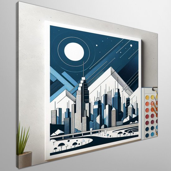 Modern landschap schilderij | Hedendaagse visuele reis door een abstract landschap van... | bol