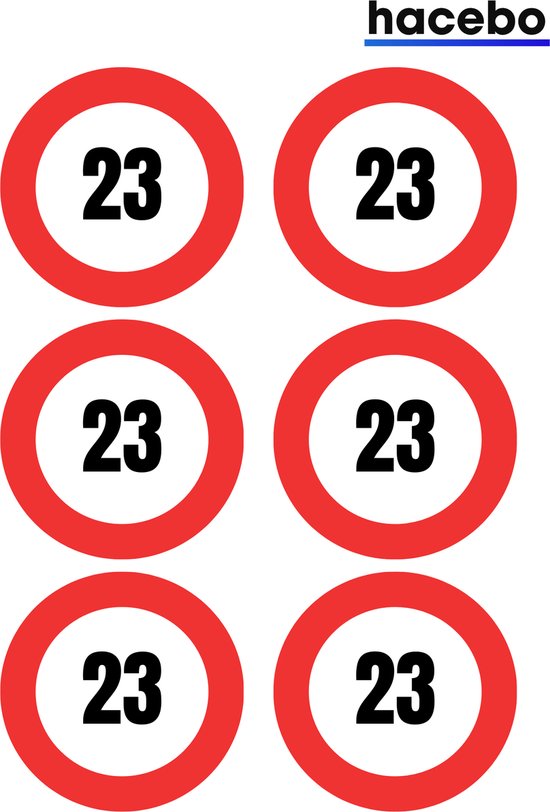 Verkeersbord Sticker - 8CM - Container sticker - Cijfer Stickers - 6 ...