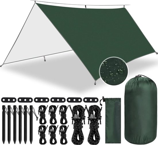 Tentzeil 3 x 3 m voor hangmat campingtentzeil in blauw | bol