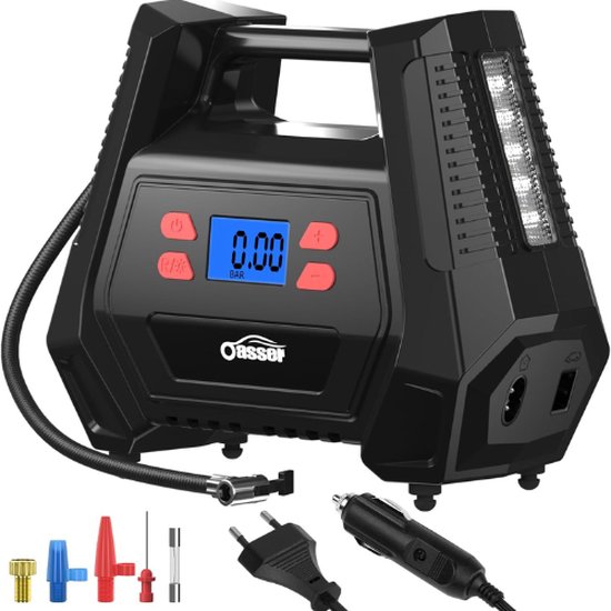 Oasser Draagbare Compressor - 12V/230V - 150 PSI - Voor auto en ...