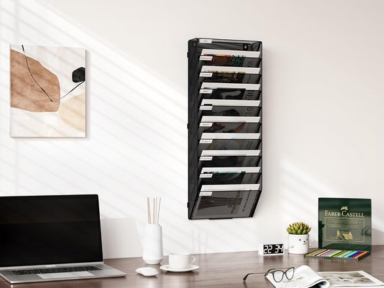 Inovra ® 10 vakken samenstellen metaal A4 tijdschriften houder muur ...