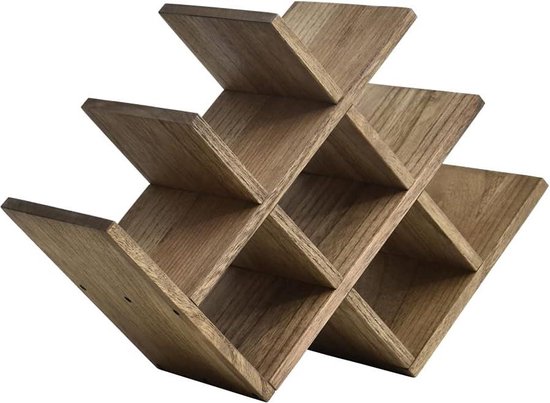 Wijnrek 8 flessen - bartafel wijnflessenhouder - vrijstaand houten rek ...