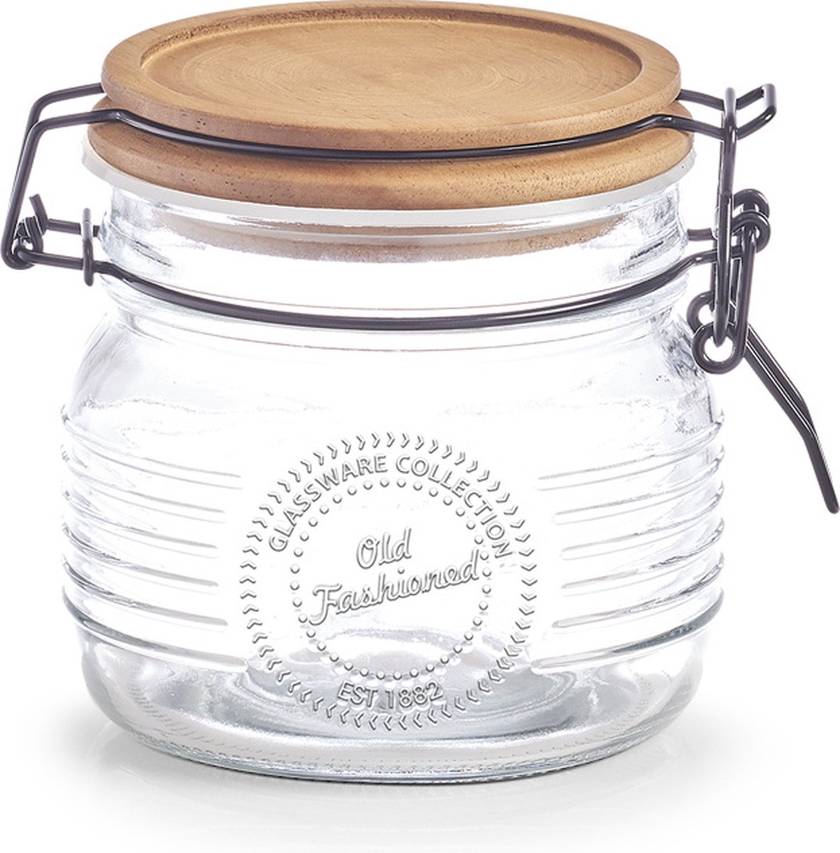 Zeller Present Weckpotten met houten deksel - Weckpot 500 ml - Met ...