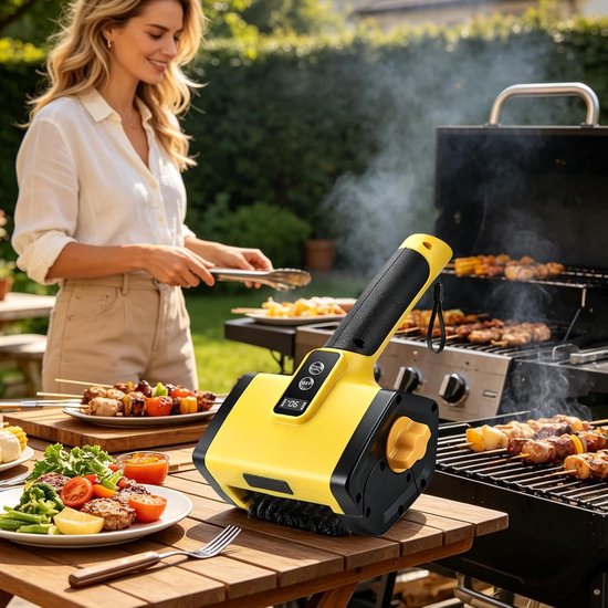 Elektrische Barbecueborstel - Draadloze BBQ Reinigingsborstel met LED ...