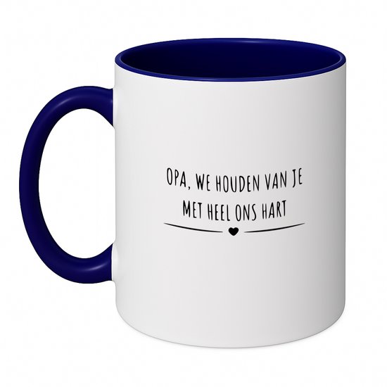 Hacebo® - Opa we houden van je met heel ons hart koffiebeker donker ...