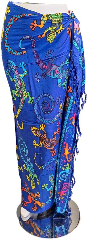 Om Namaste Sarong - 667 - Gekko's op blauw | bol