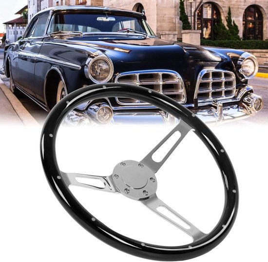 Houten Stuurwiel - Vintage Wiel - Auto Modificatie - 3-Spaaks Ontwerp ...