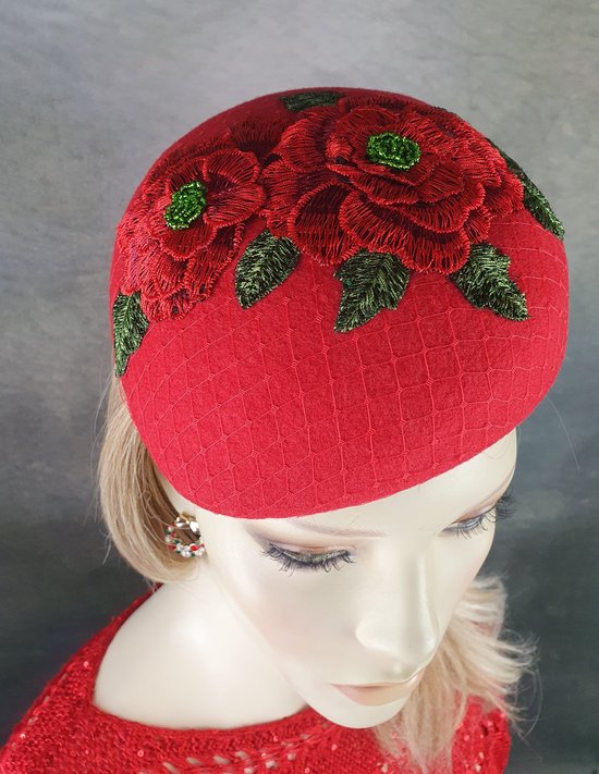 Creaciones - Fascinator Hoed Dames - Rode Vilten Hoofdtooi ...