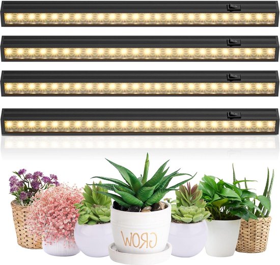 Waterproof 1ft T5 LED Plant Lamp Full Spectrum Warm White 3000K - Black ...