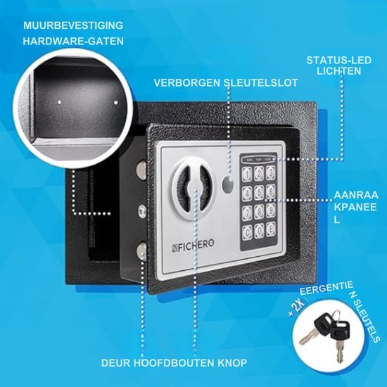 Kluis - Security Slot - Beveiliging - Vingerafdruk - Elektronisch ...