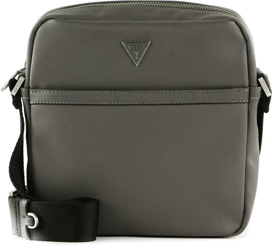 GUESS Schoudertas Certosa Saffiano Top Zip Xbody Flat Grey Grijs | bol