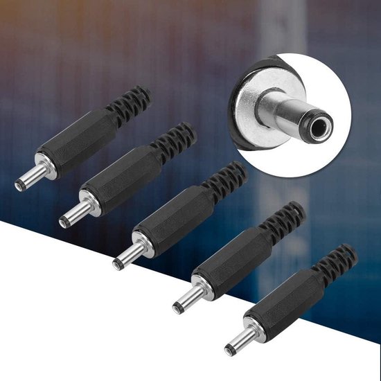 Dc Power Connector 3.5Mm Power Jack Mannelijke Vat Abs 5 Stuks - 1.3Mm ...