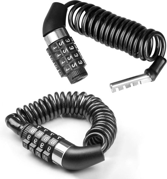 Helmslot met 4-cijferige cijfercode - 150 cm kabelslot ...