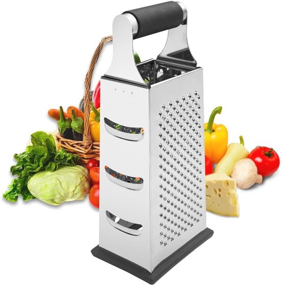 Multifunctionele Rasp voor Groenten en Kaas - Roestvrij Staal, 4-in-1 ...