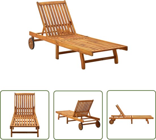 vidaXL Tuinset - Ligbed - Ligbed massief acaciahout - Lounge Set ...