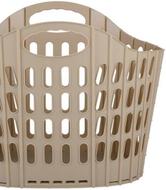 Opvouwbare wasmand - beige - 35 liter - kunststof - 49 x 35 x 38 cm ...