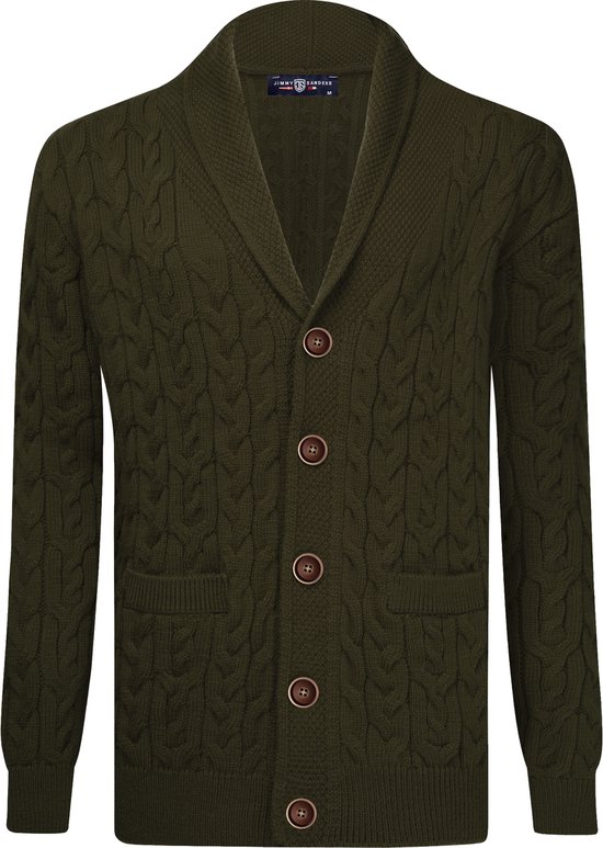 Jimmy Sanders Cardigan - Vest Heren Groen - Xl | bol