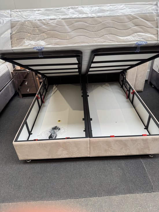 Boxspring - Atlantic - 160 x 200cm - met matras en topper - hoofdboard ...