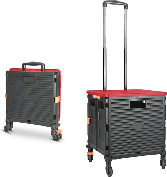 Opvouwbare trolley met hoge capaciteit en 360° draaibare wielen voor ...