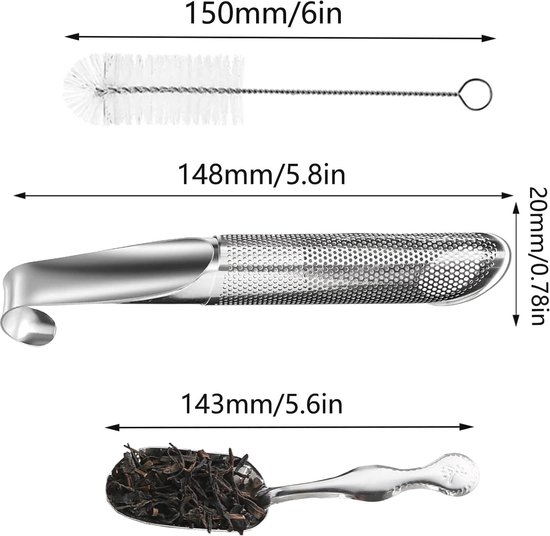 Fijnmazige RVS Theezeef met Haakgreep - Set van 2 | Theefilter voor ...
