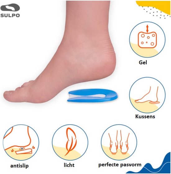 Gel-hielcups voor hielspoor vastgelijmd aan schoenen - Hielcup ...