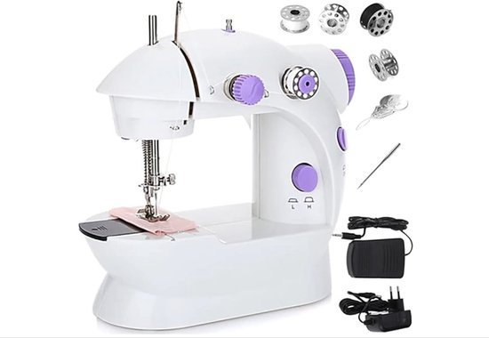 230 V elektrische mini-naaimachine met 2 snelheden en voetpedaal ...