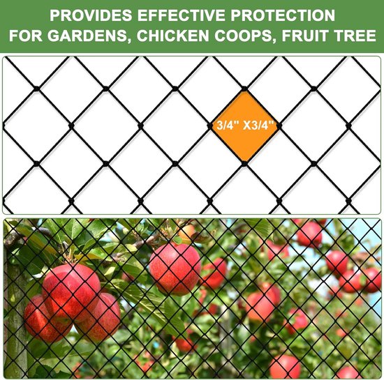 Sterk Tuinnet & Vogelgaas voor Kippenhok en Fruitbomen (250x250 cm ...