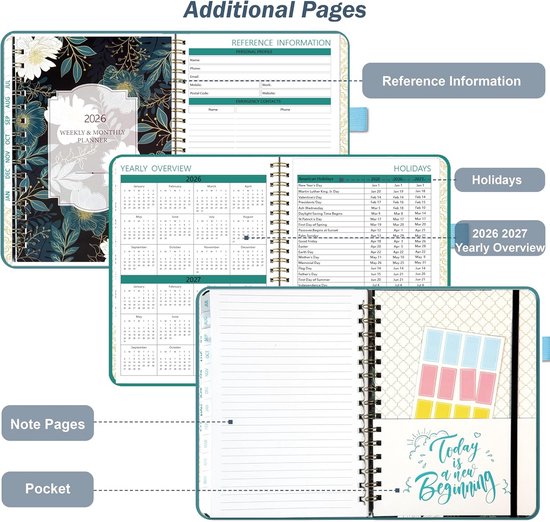 Agenda 2026 Weekoverzicht A5 Planner met Penlus en Stickers | bol