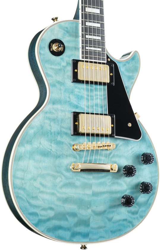 Epiphone Les Paul Custom Quilt Ocean Blue - Single-cut elektrische ...