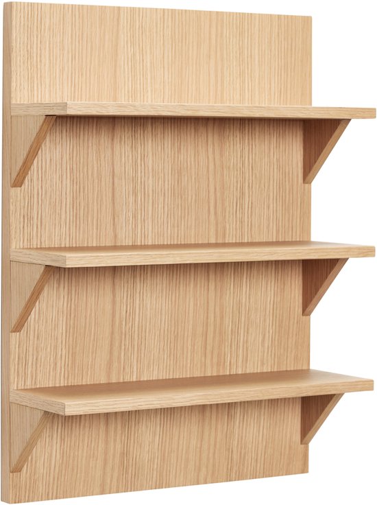 HÜBSCH INTERIOR - STRAIGHT wandrek van eiken met drie schappen FSC ...