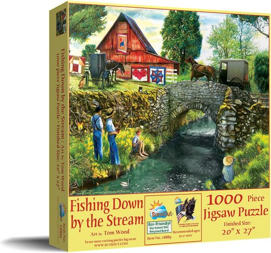 Houten Legpuzzel 1000 Stukjes Vissen Bij de Rivier | bol