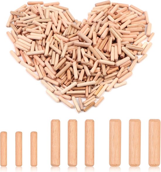 Houten Deuvelset 1100 Stuks - 6mm, 8mm, 10mm - Voor Meubels en ...