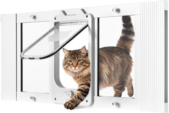Kattenluik - Kattendeur Voor Raam - Verstelbaar 78,7–91,4 cm ...