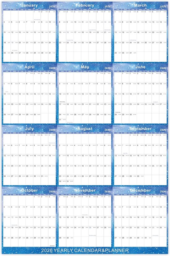 Grote Jaarkalender 2026 XL - Overzichtelijke Wandplanner Januari t/m ...