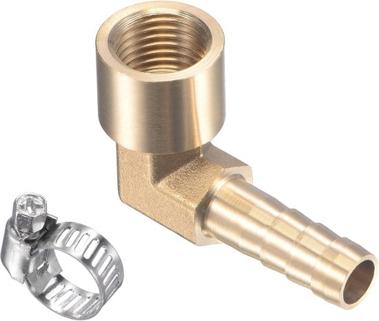 Hose Barb Fittings - 90 Degree Elbow 8mm Brass Pipe Connector met ...