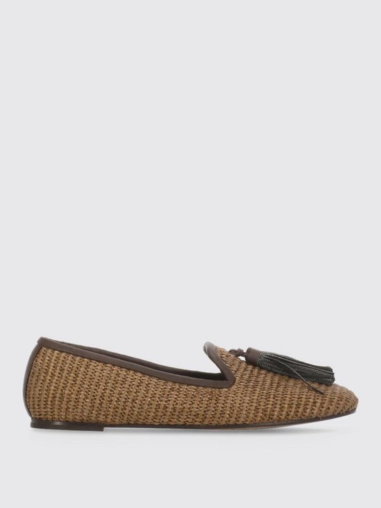 Woven Textile Loafers with Tassel Details Wo - Brown | bol