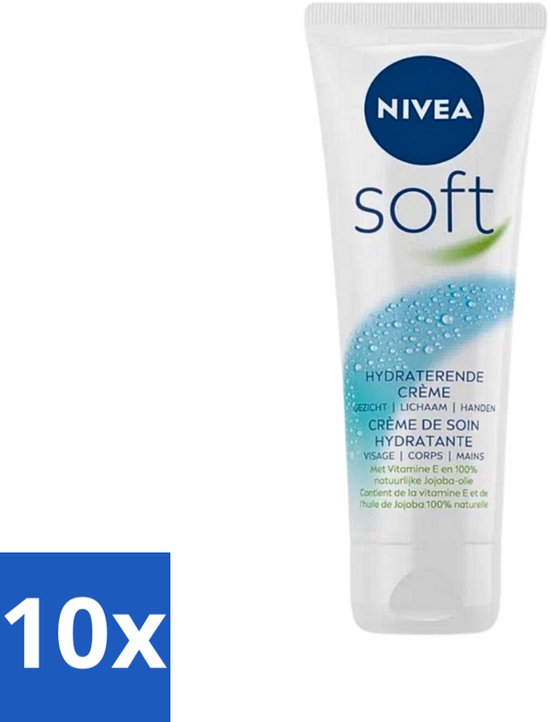 10 x Nivea - Soft Crème - Tube - Hydraterend - 75 ml - Hydraterende ...