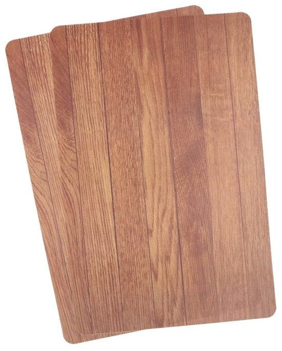 Cosy & Trendy Tafel Placemats - 2x - houten planken print - pvc - 44 x ...