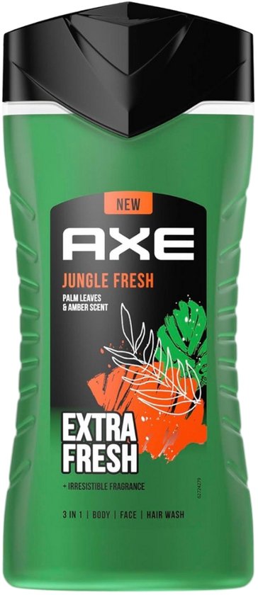25 x Axe - 3-in-1 Douchegel - Jungle Fresh - Palm Leaves & Amber - Extra Fresh - 250... | bol