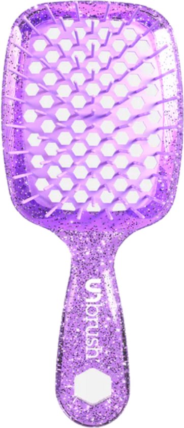 UNbrush Detangling Hair Brush Mini Glitter- Amethyst | bol