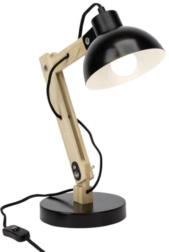 Decoratieve bureaulamp - Draaibare tafellamp - E27 fitting - Zwart ...