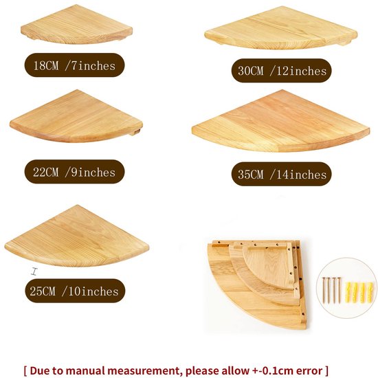 Drijvende Hoek Wandplank - Natuurlijk Eiken - Ruimtebesparend | bol