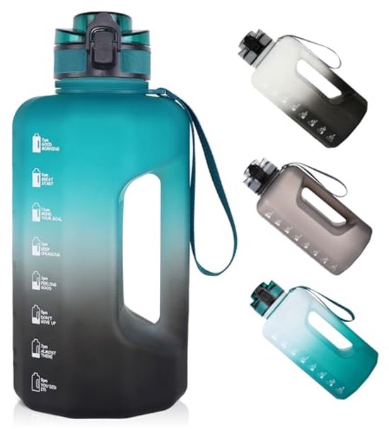 Grote Waterfles 2.2L met Motivatie en Tijdmarkeringen - Perfect voor ...