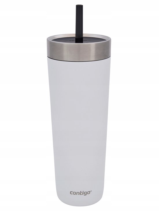 Contigo Luxe Tumbler 720ml Thermosbeker met Rietje - Zout Wit | bol