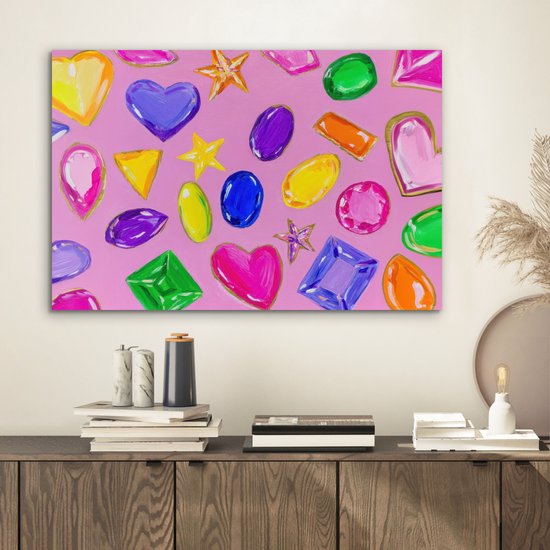 Aluminium schilderij 60x40 cm - Wanddecoratie metaal - Edelstenen ...