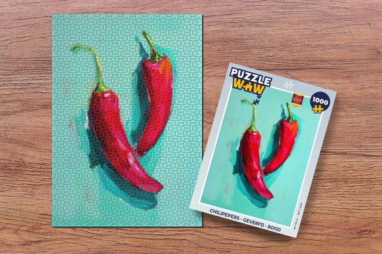 Puzzel Chilipepers - Geverfd - Rood - Legpuzzel - Puzzel 1000 stukjes ...
