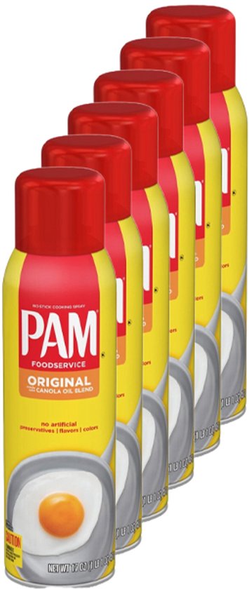 PAM | Cooking Spray | Original 481g | 6 stuks | 6 x 481 gram | bol