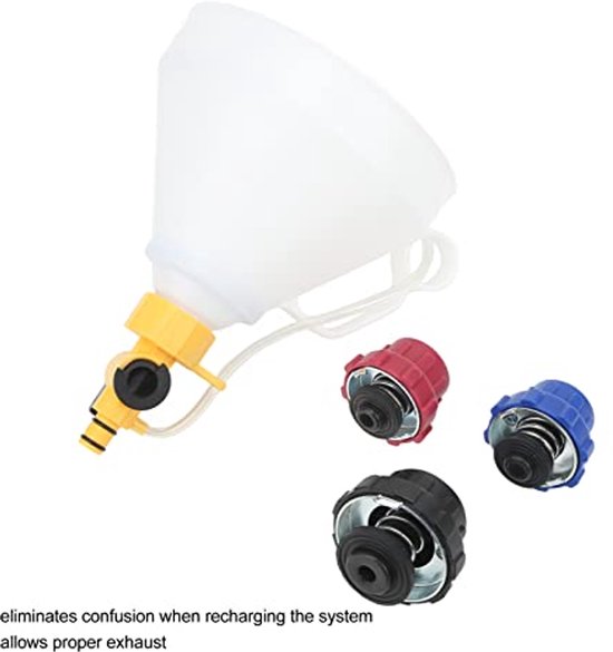 No Spill Coolant Filling Funnel Kit, Radiator Funnel Vent with 3 ...